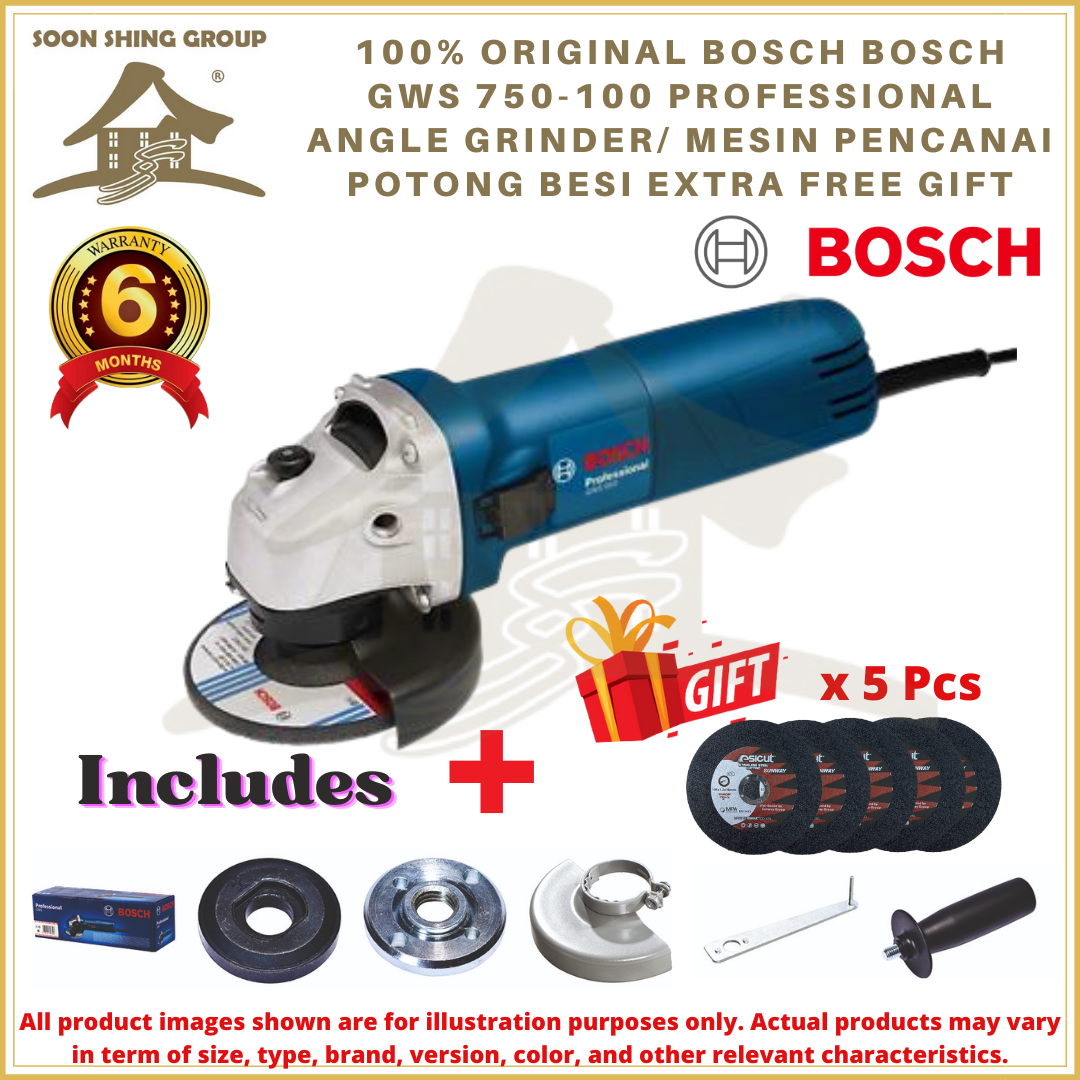 100% Original BOSCH GWS 750-100 Professional Angle Grinder Cutting ...