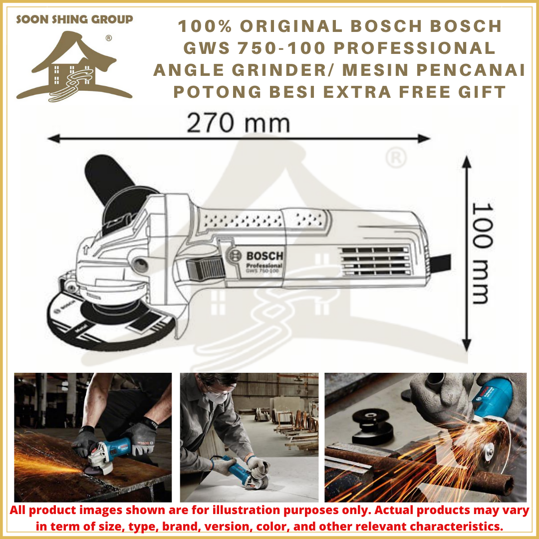 100% Original BOSCH GWS 750-100 Professional Angle Grinder Cutting ...