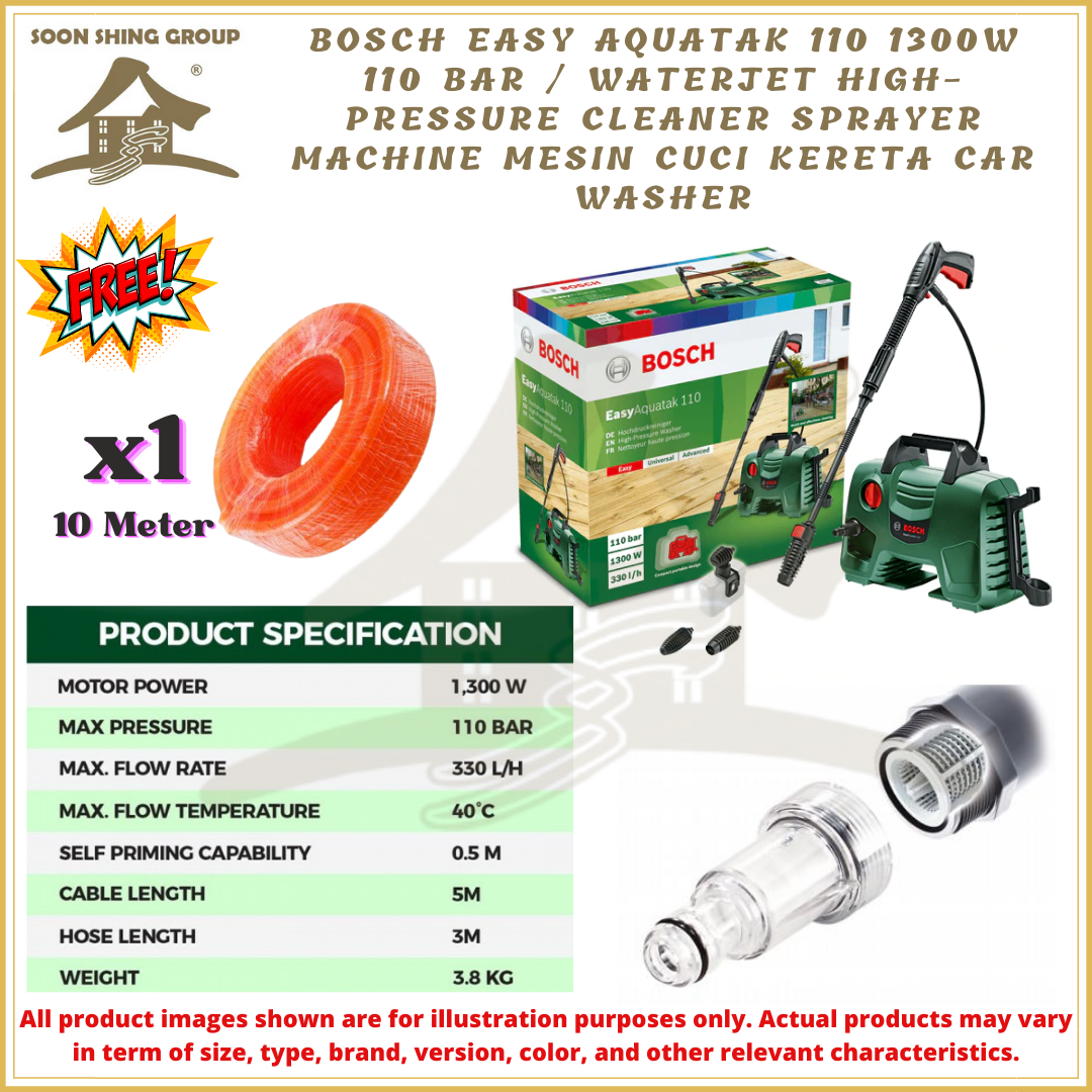 BOSCH EASY AQUATAK 110 1300W 110 BAR / Waterjet High Pressure Cleaner ...