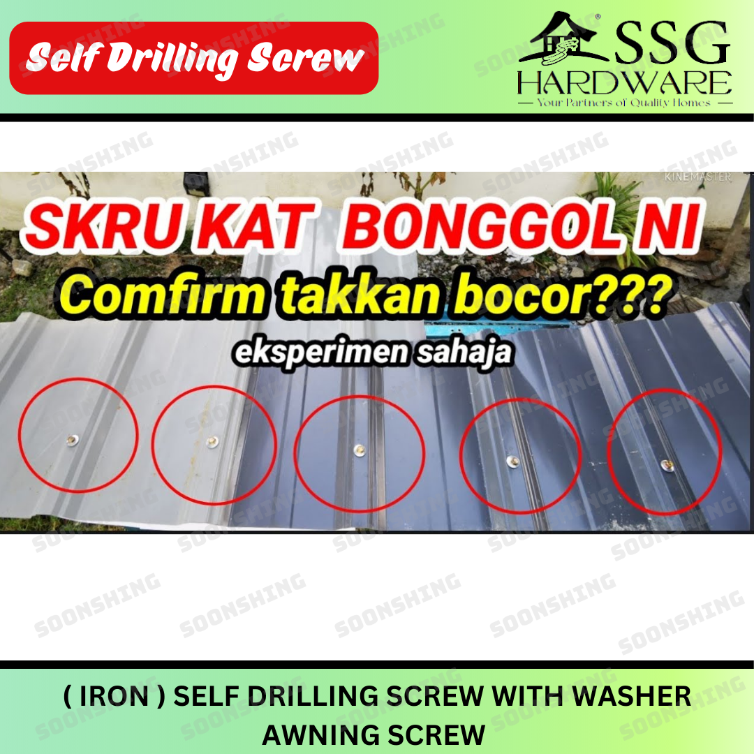 Hex Self Drilling Screw For Roof Skru Bumbung Hex Awning Screw Skru ...