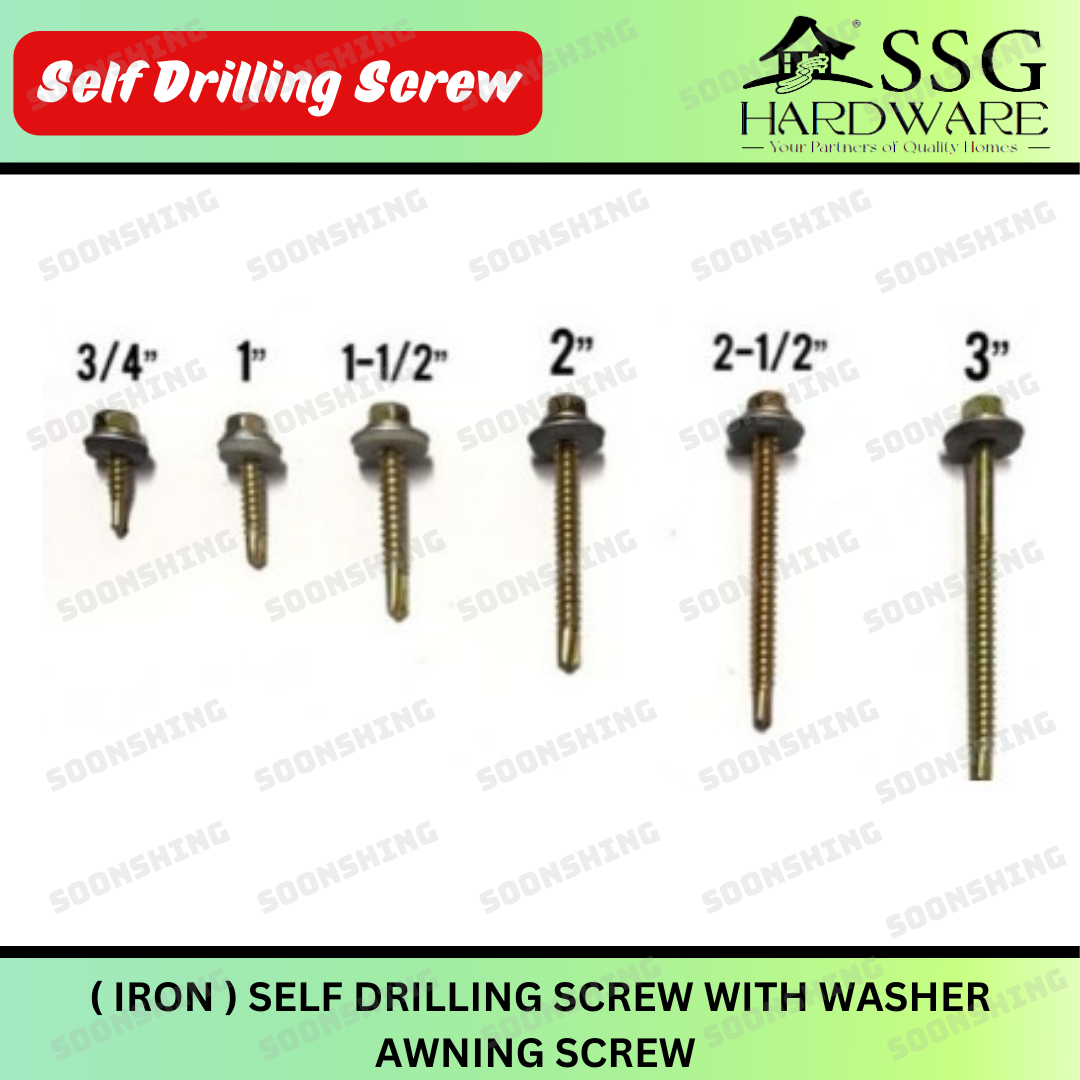 Hex Self Drilling Screw For Roof Skru Bumbung Hex Awning Screw Skru ...