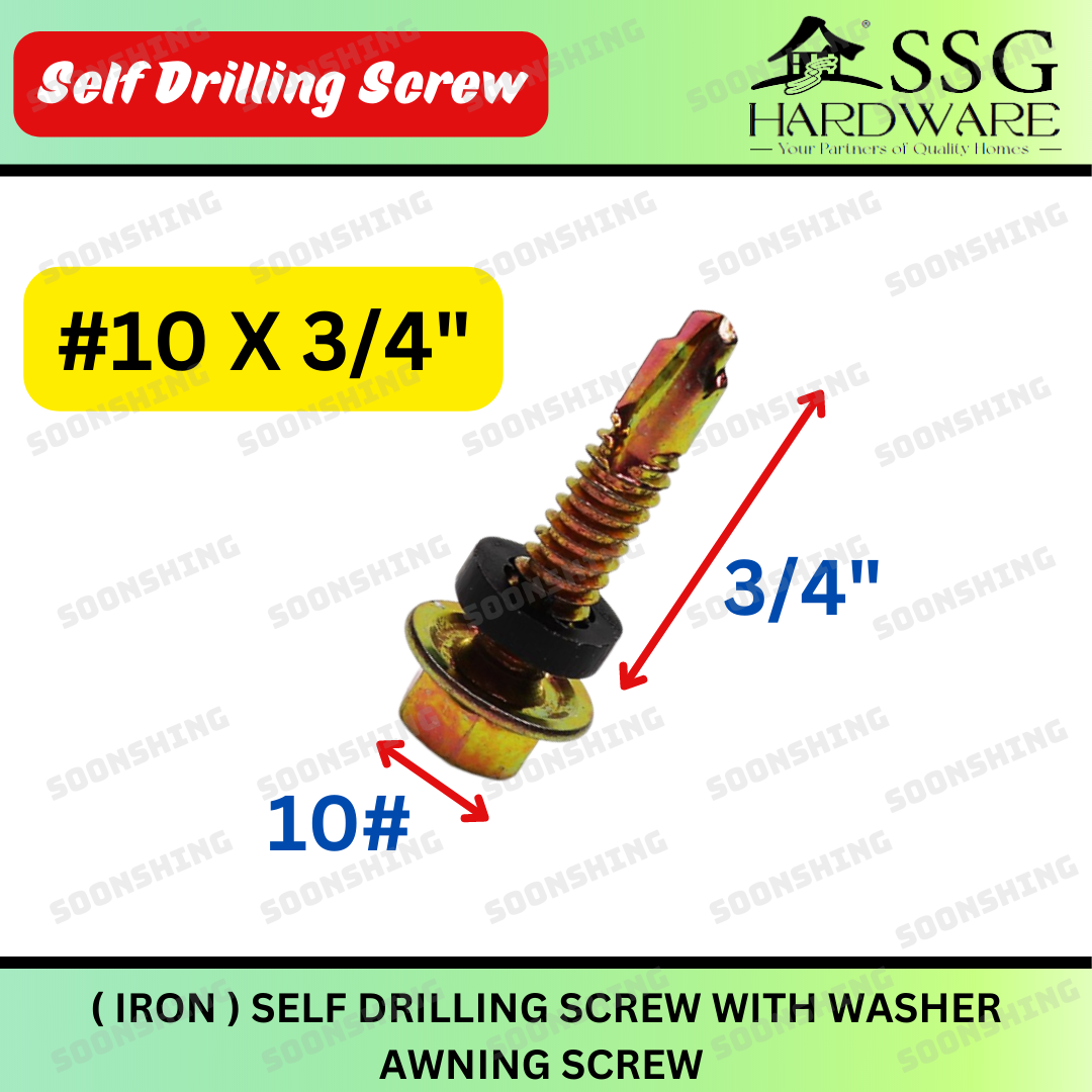 Hex Self Drilling Screw For Roof Skru Bumbung Hex Awning Screw Skru ...