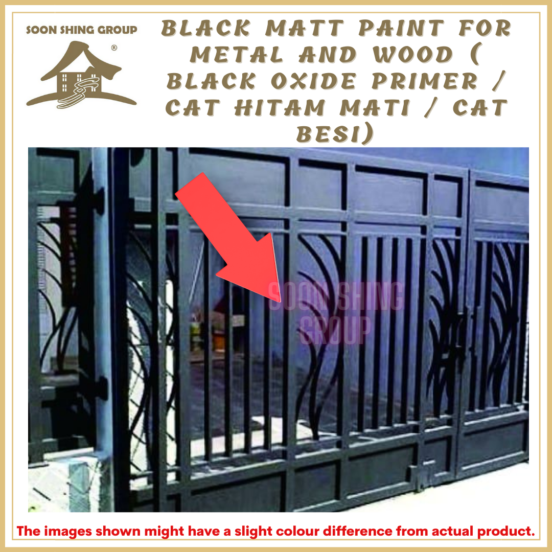 BLACK MATT PAINT FOR METAL AND WOOD ( Black Oxide Primer / Cat Hitam ...