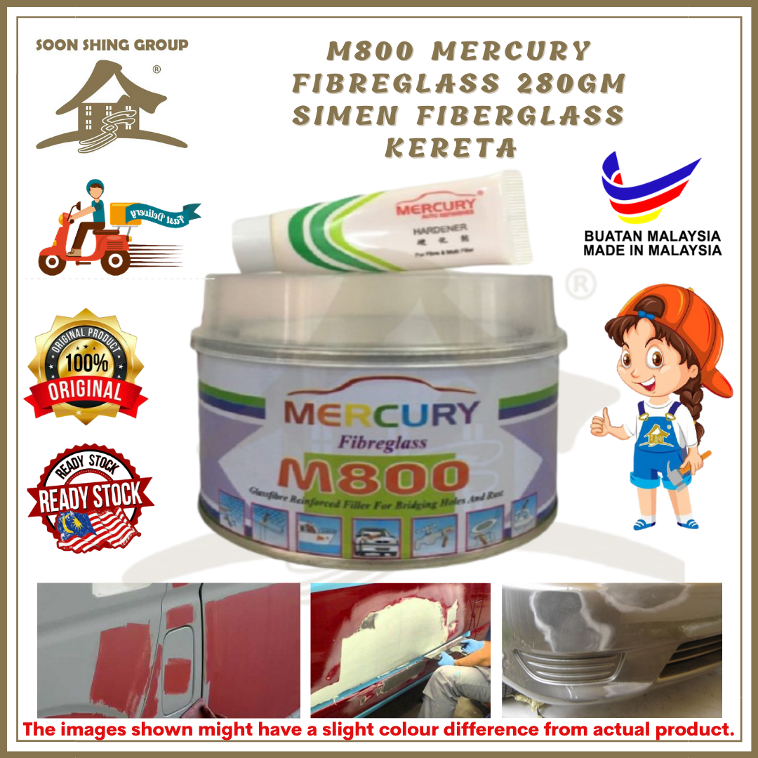 100% Original M800 MERCURY FIBREGLASS 280GM Simen Fiberglass Kereta ...