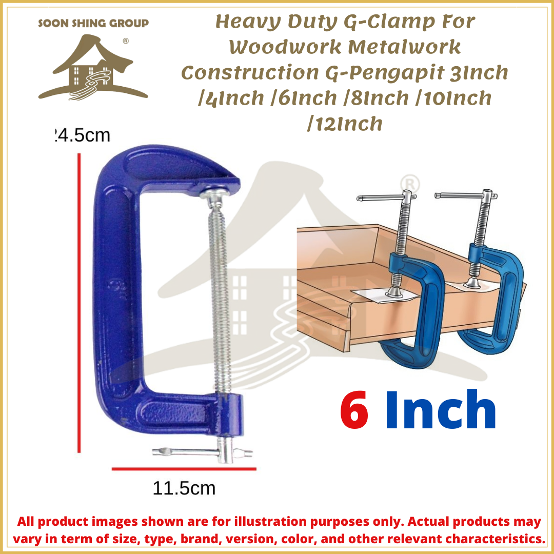 Heavy Duty G-Clamp For Woodwork Metalwork Construction G-Pengapit 3Inch ...