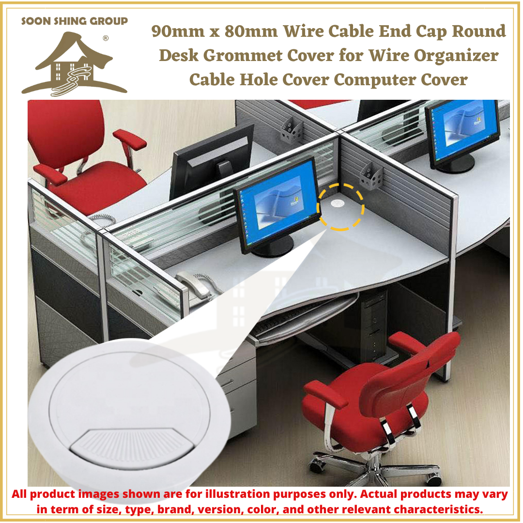 90mm x 80mm Wire Cable End Cap Round Desk Grommet Cover for Wire ...