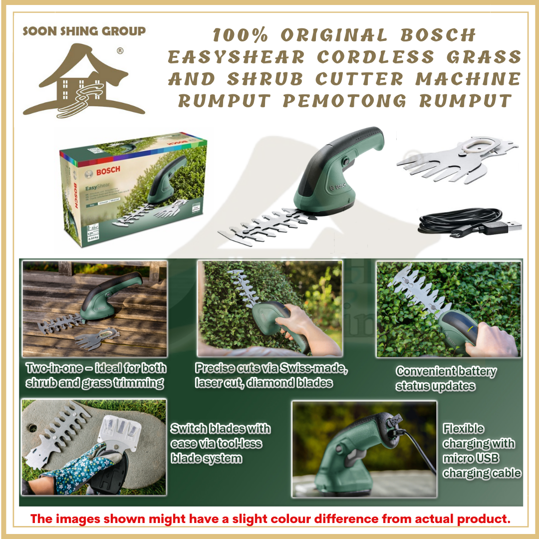 100% Original BOSCH EasyShear Cordless Battery Shrub & Grass Shear and ...