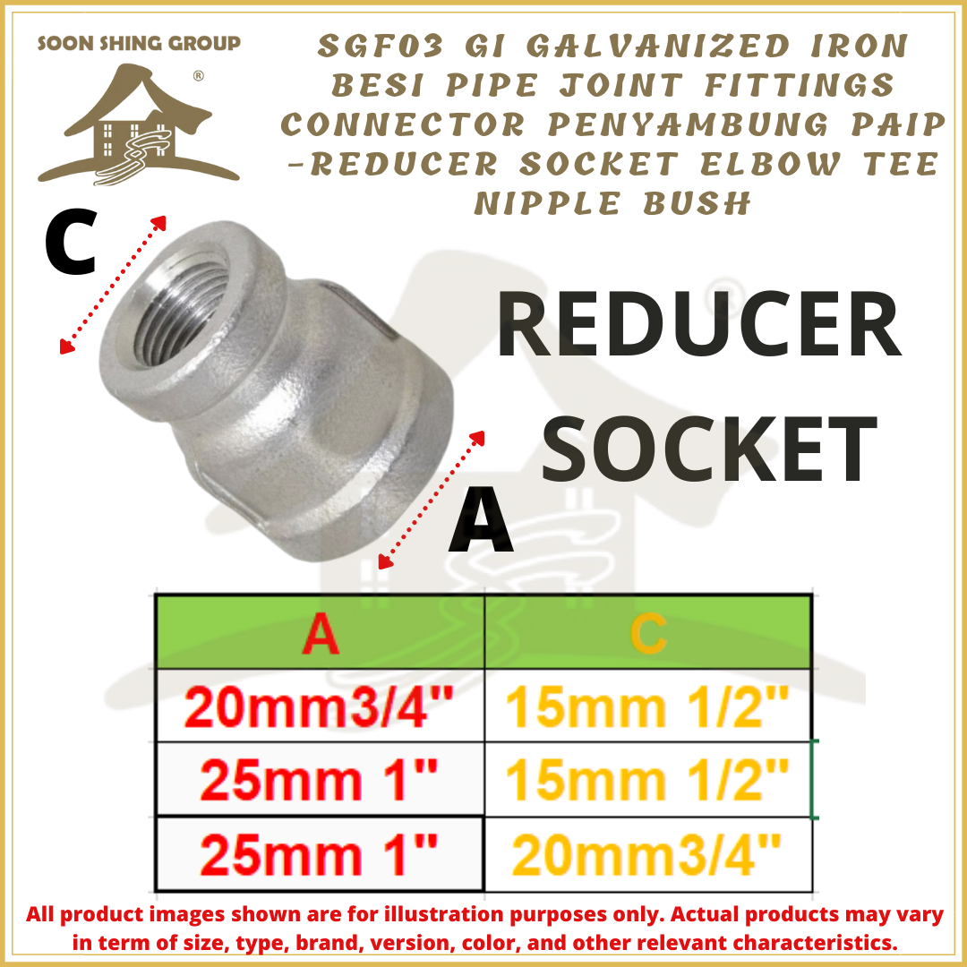 SGF03 GI Galvanized Iron Besi Pipe Joint Fittings Connector Penyambung ...