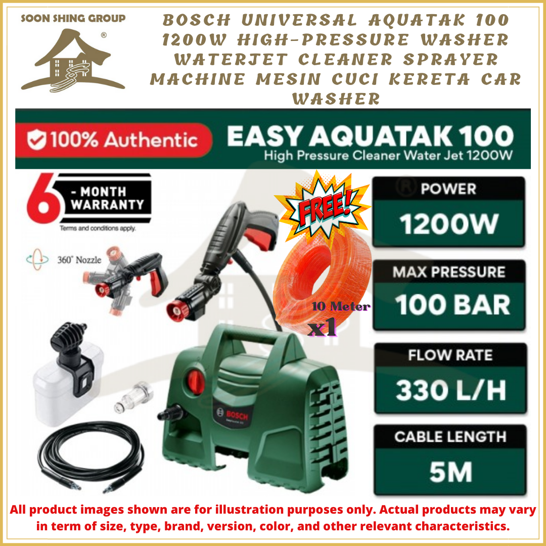 BOSCH UNIVERSAL AQUATAK 100 1200W HIGH-PRESSURE WASHER Waterjet Cleaner ...