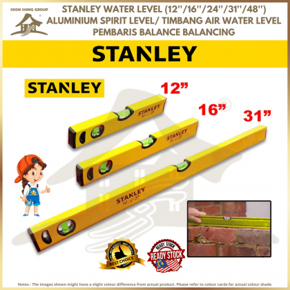 STANLEY ANGLE HOME MEASURE WATER LEVEL RULER TOOLS / UKUR TIMBANG AIR ...