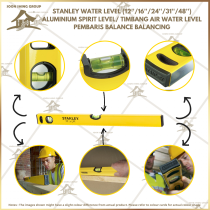 STANLEY ANGLE HOME MEASURE WATER LEVEL RULER TOOLS / UKUR TIMBANG AIR ...