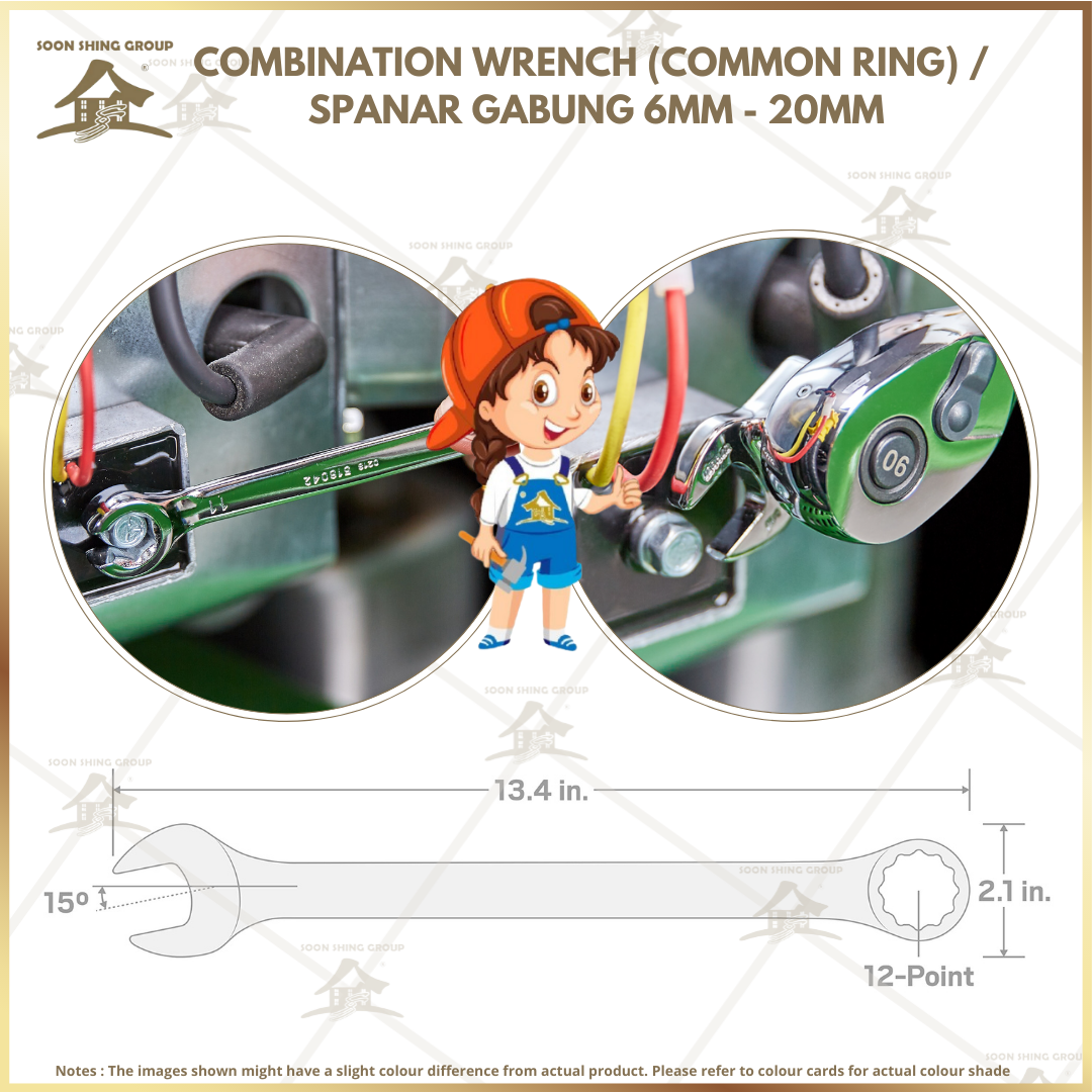 COMBINATION WRENCH SPANA 6MM - 20MM (COMMON RING) / SPANAR GABUNG ...
