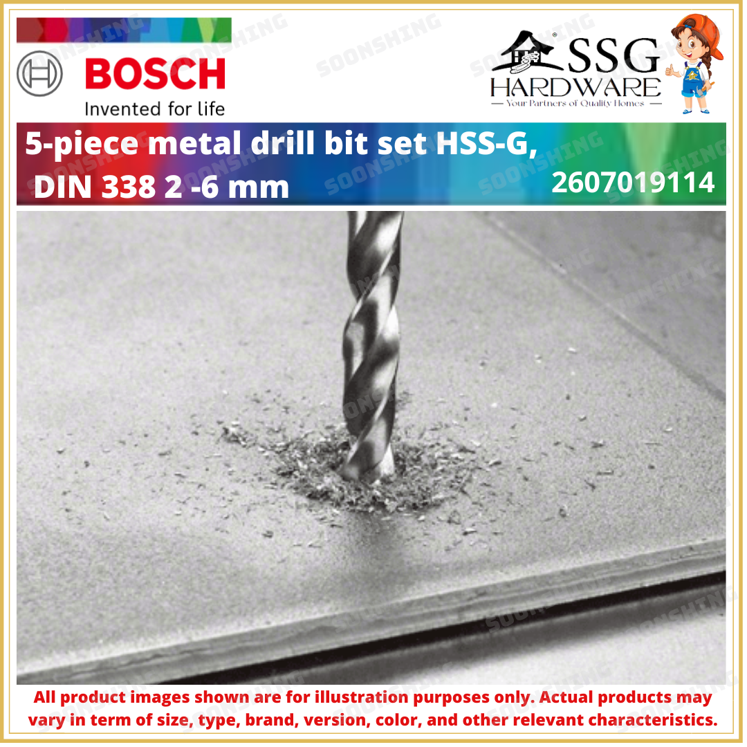 Bosch Metal Drill Bit HSS-G DIN 338 10-pics Set / HSS Twist Drill Bit ...