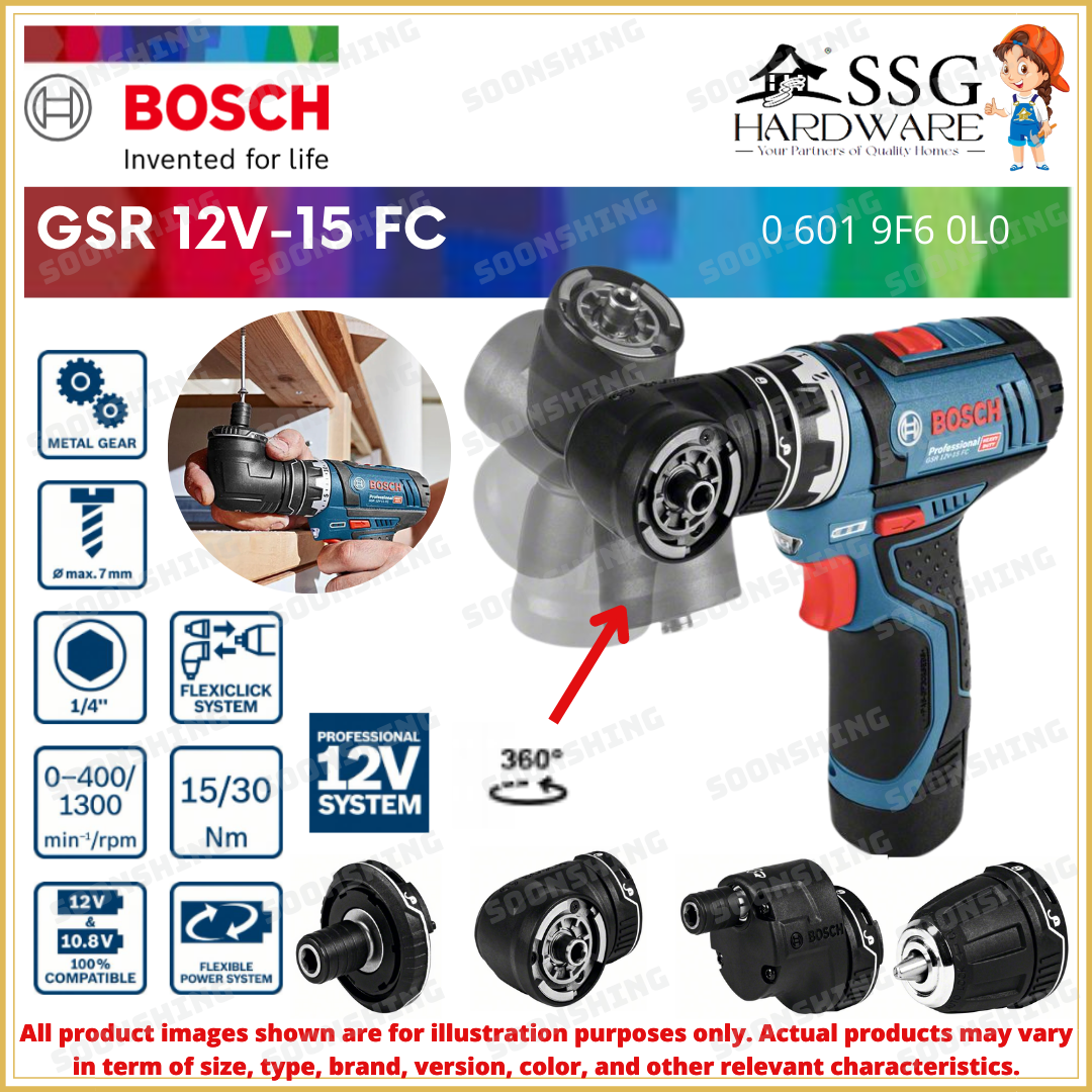 100% ORIGINAL Bosch GSR12V-15FC 360* Cordless Drill 12V / Multi Drill ...