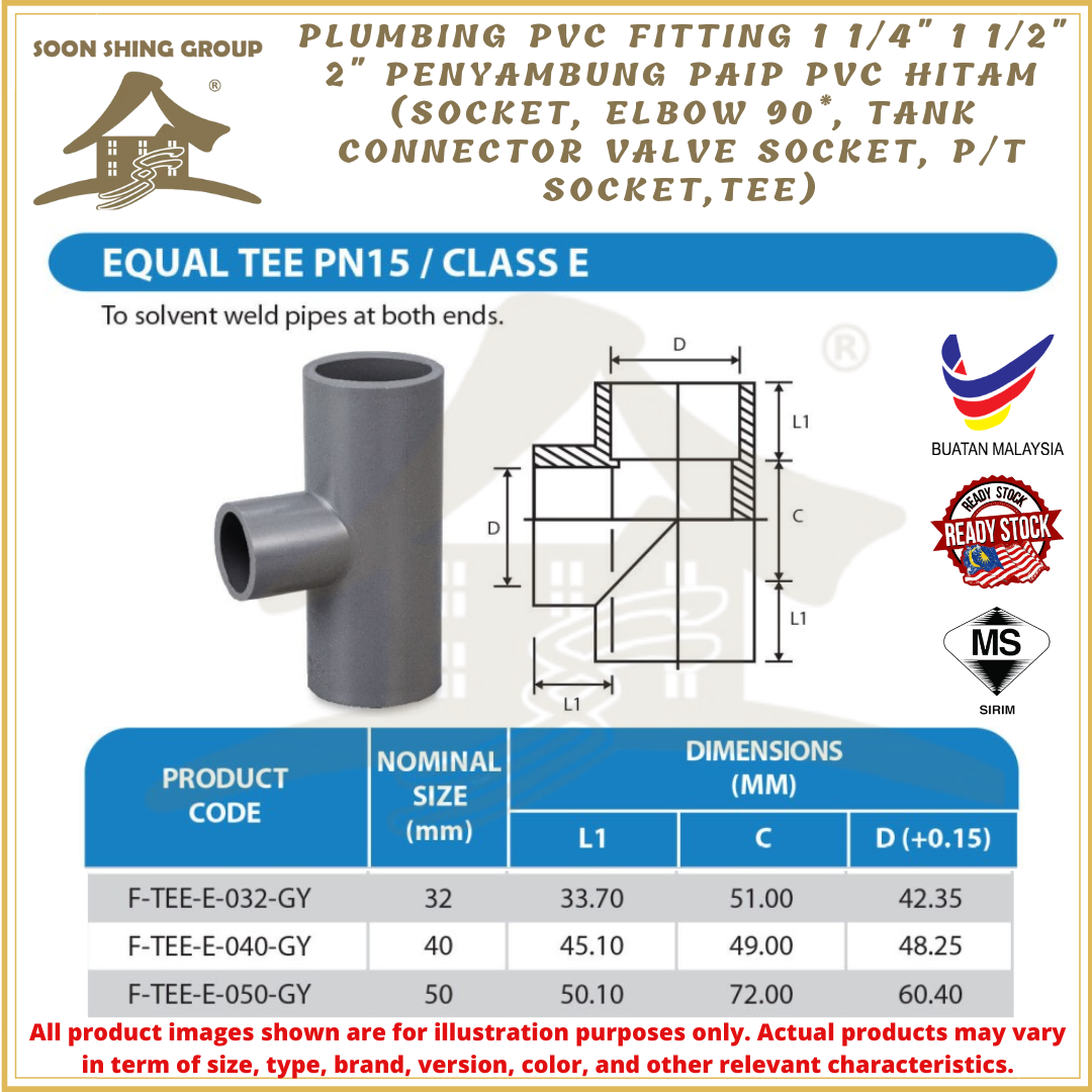 Pvc Fitting Dimensions Chart