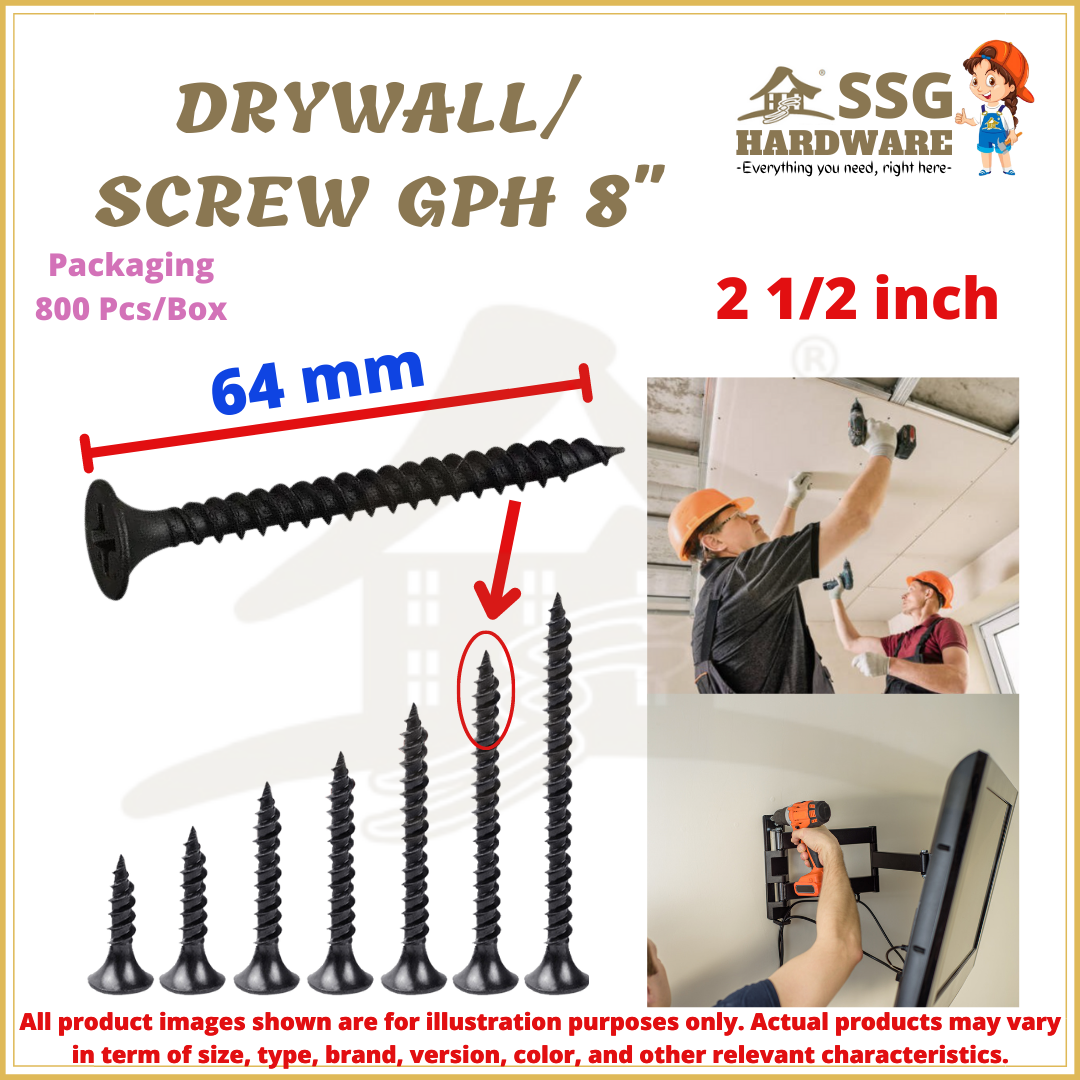 GPH SCREW/ DRYWALL SCREW (GREY PHOSPHATE) /SKREW HITAM / SKREW TAJAM ...