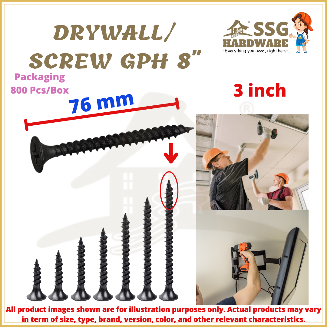 GPH SCREW/ DRYWALL SCREW (GREY PHOSPHATE) /SKREW HITAM / SKREW TAJAM ...
