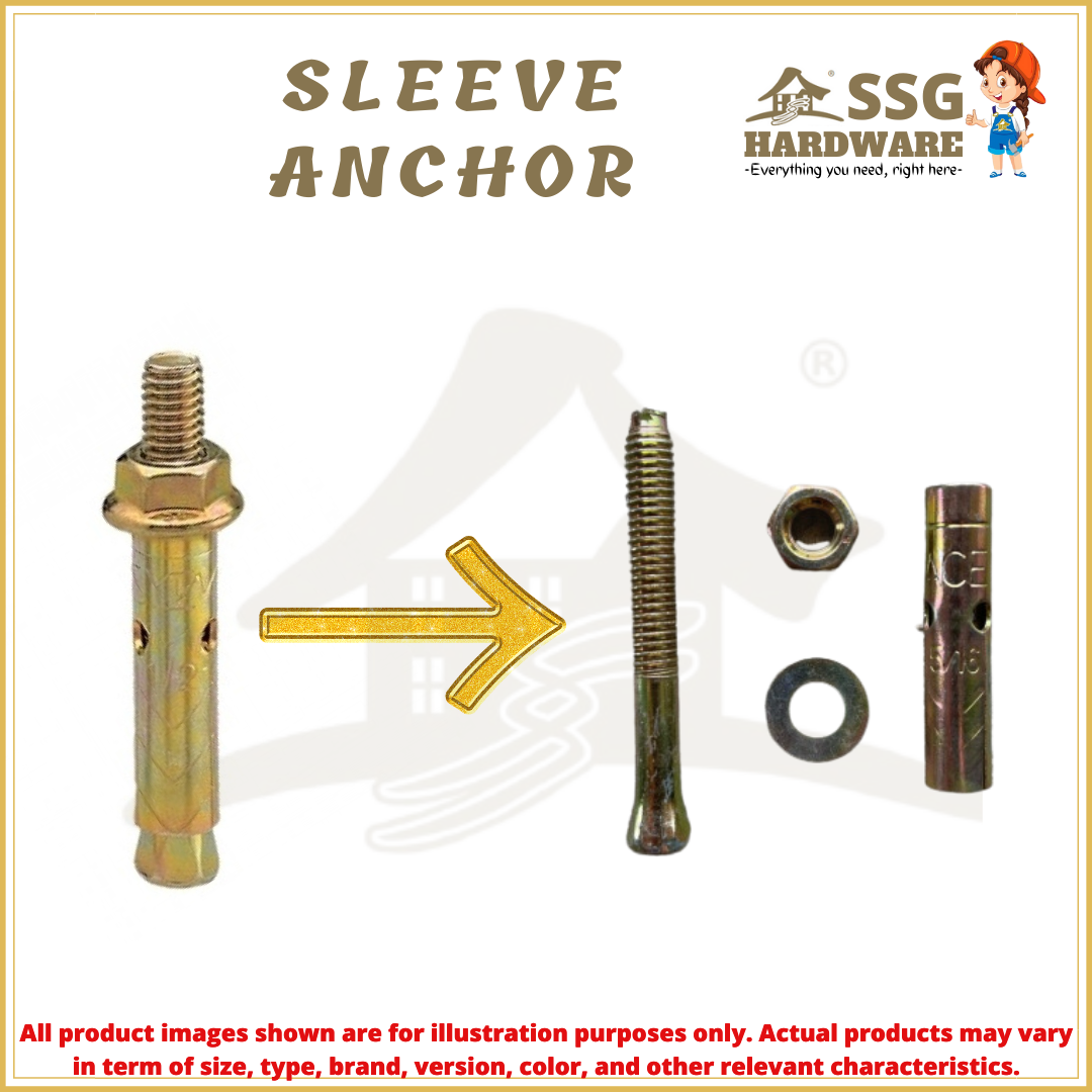SLEEVE ANCHOR 3/8''x4 1/2'' (2PCS) /EXPANSION BOLT IRON WALL PLUG ...