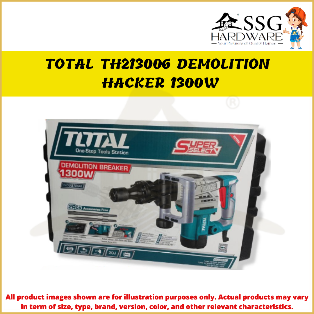 TOTAL TH213006 DEMOLITION HACKER 1300W / WALL BREAKER / MESIN PECAH ...