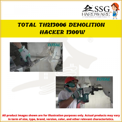 TOTAL TH213006 DEMOLITION HACKER 1300W / WALL BREAKER / MESIN PECAH ...