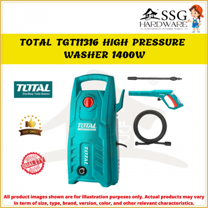 TOTAL TGT11316 HIGH PRESSURE WASHER 1400W /HIGH PRESSURE WATER JET ...