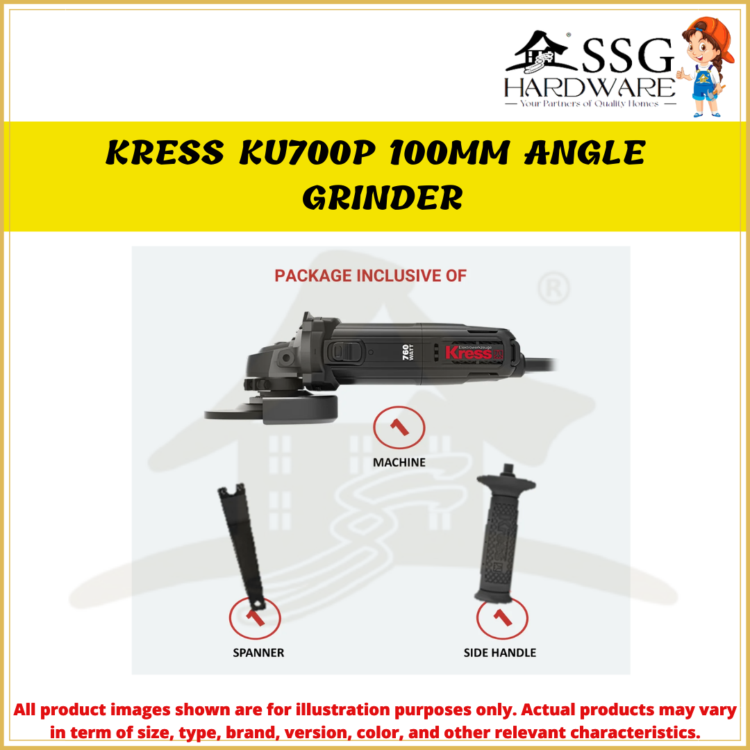 KRESS KU700P 100MM ANGLE GRINDER / POLISHING / PENGISAR SUDUT / MESIN ...