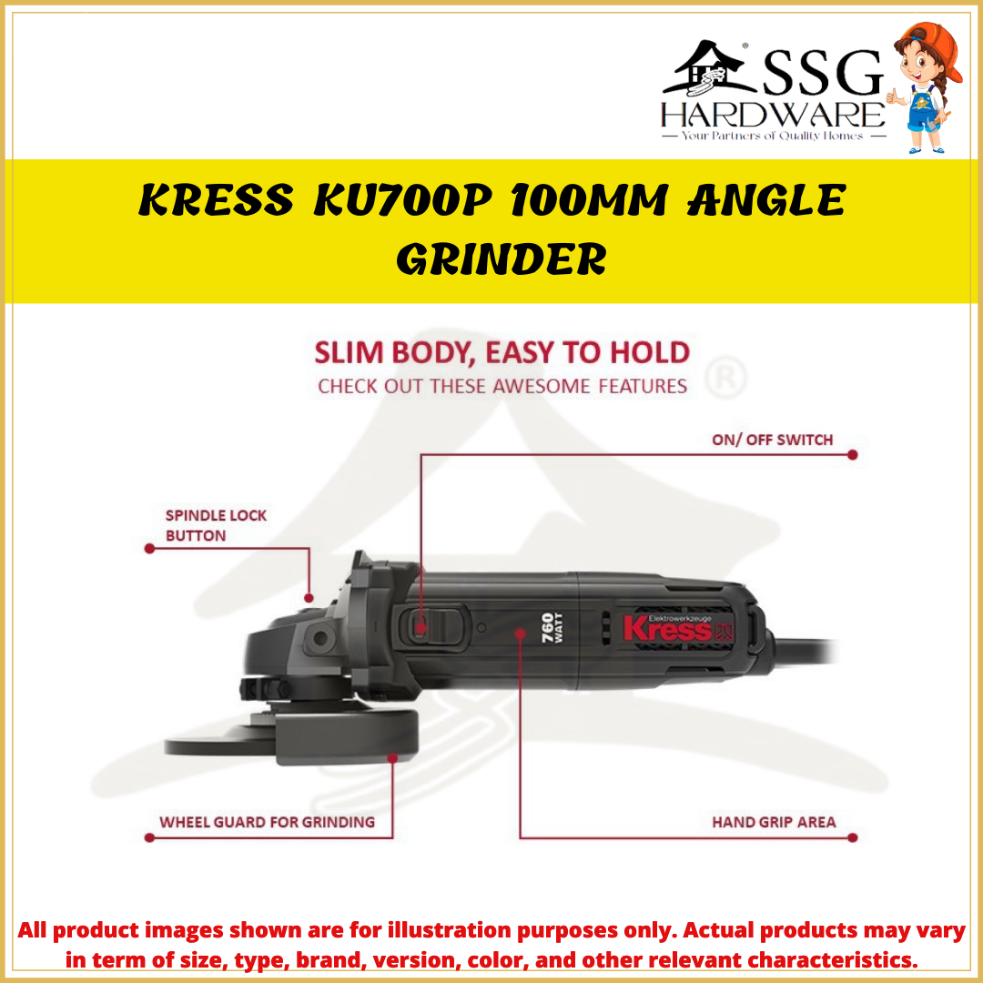 KRESS KU700P 100MM ANGLE GRINDER / POLISHING / PENGISAR SUDUT / MESIN ...