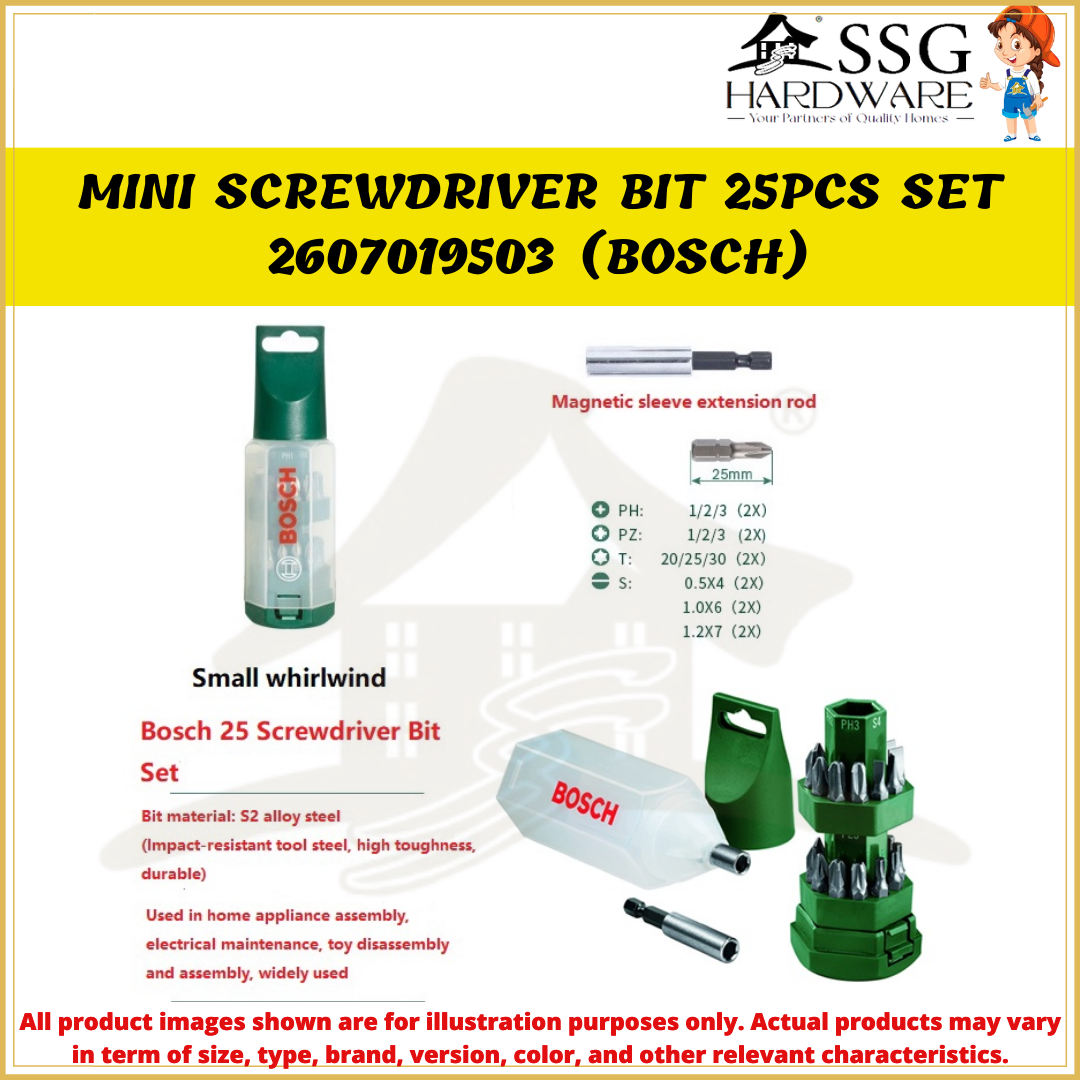 MINI SCREWDRIVER BIT 25PCS SET 2607019503 (BOSCH)