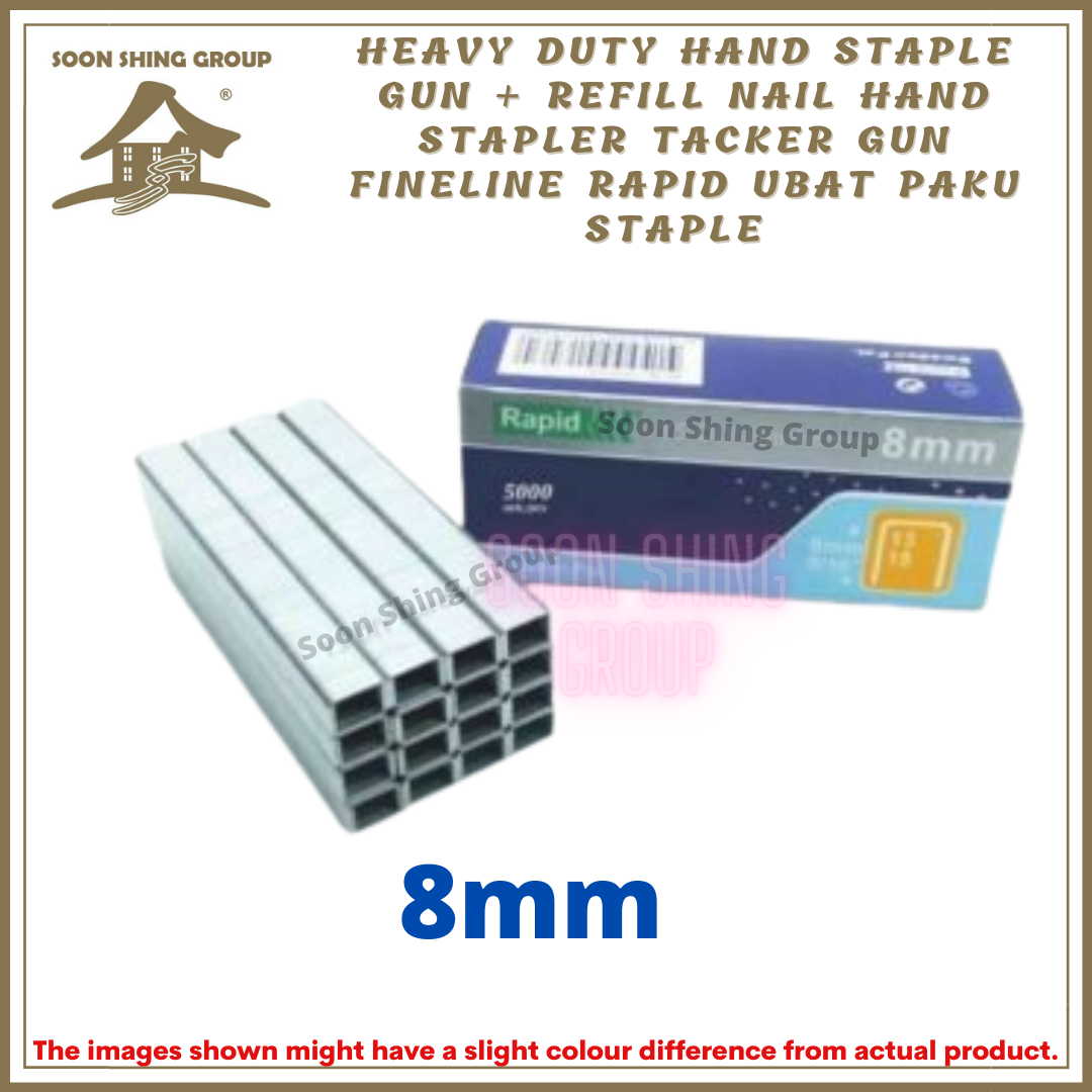 6mm 8mm Hand Staple Gun Refill Nail Hand Stapler Tacker Gun Fineline ...