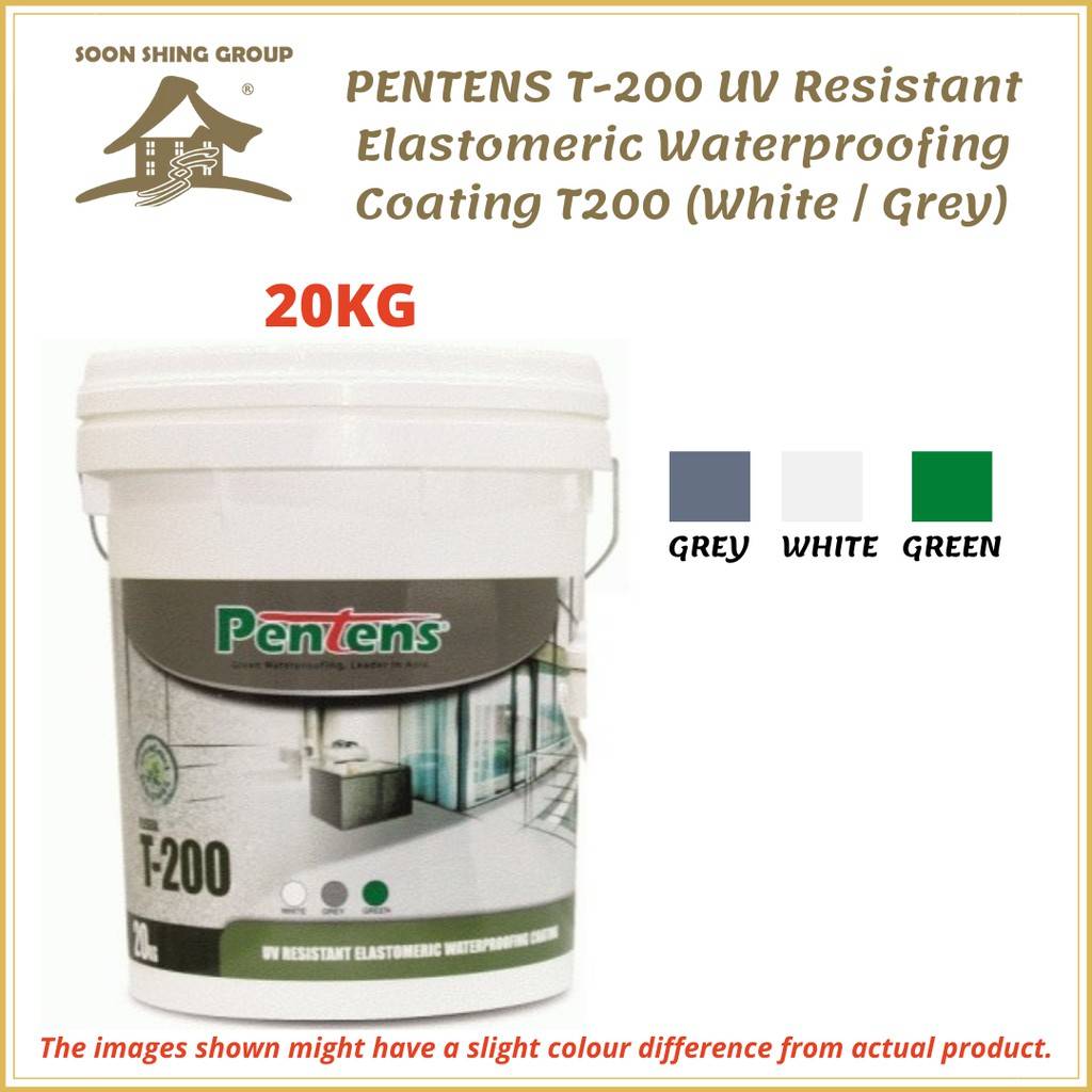 PENTENS T-200 UV Resistant Elastomeric Waterproofing Coating T200 (White / Grey)