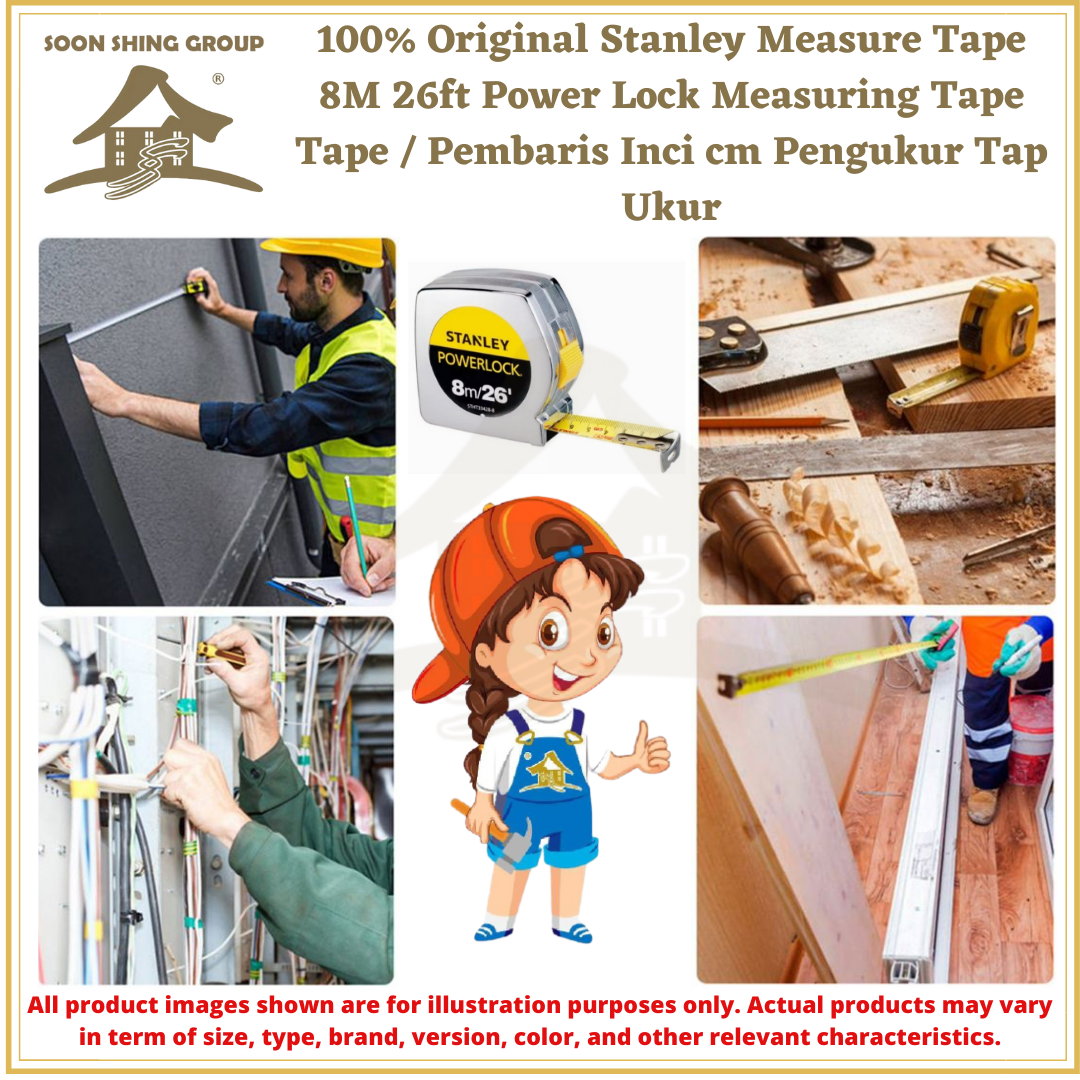 100% ORIGINAL STANLEY MEASURE TAPE 8M 26FT POWER LOCK MEASURING TAPE ...