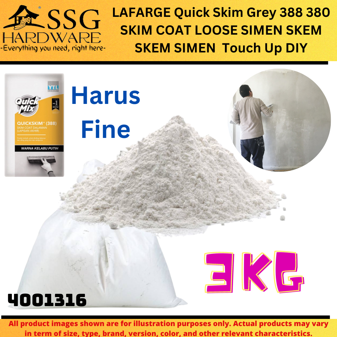 SSG400 LAFARGE Quick Skim Grey 388 380SKIM COAT CEMENT FINE WHITE COLOR ...