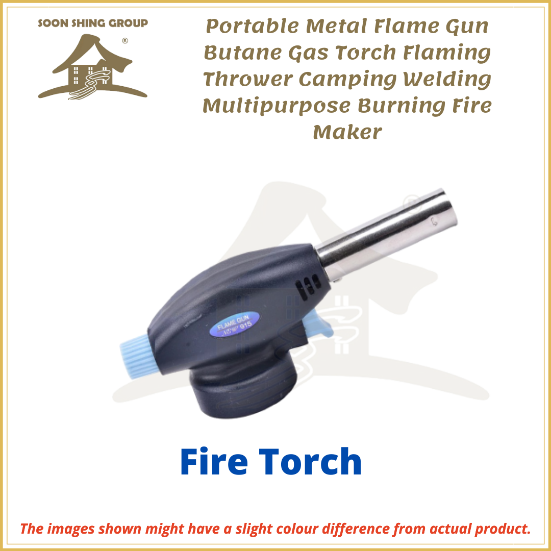 SS661 Portable Metal Flame Gun Butane Gas Torch Flaming Thrower Camping ...