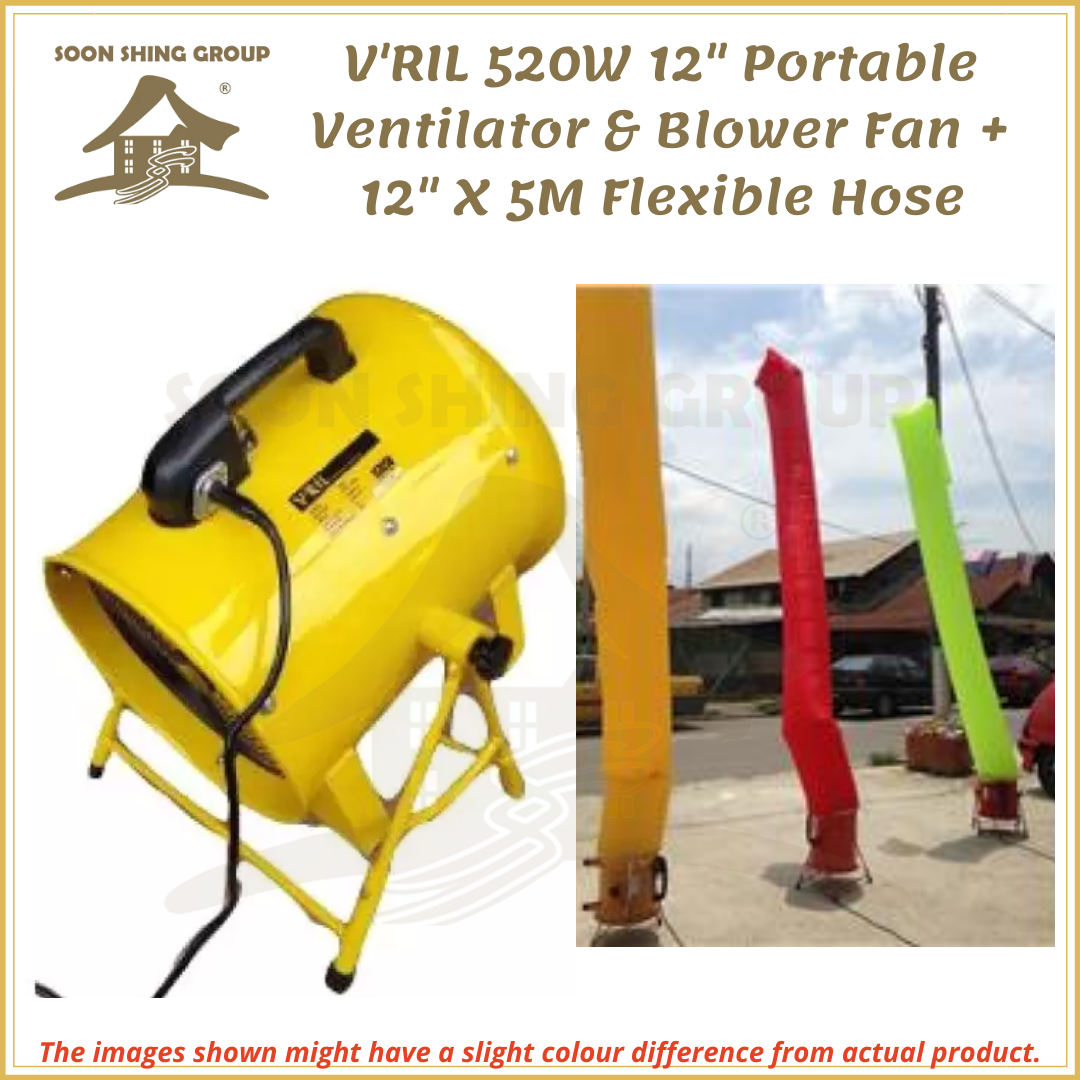 V'RIL 12"/520W Industrial Ventilation Fan | Sky Dancer Blower Heavy ...