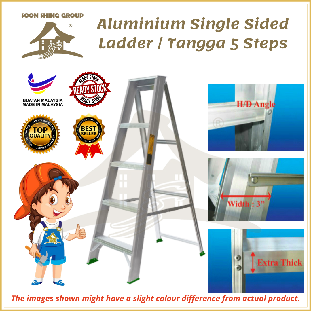 5 Steps Heavy Duty Aluminium Single Sided Ladder Tangga Lipat Single Side