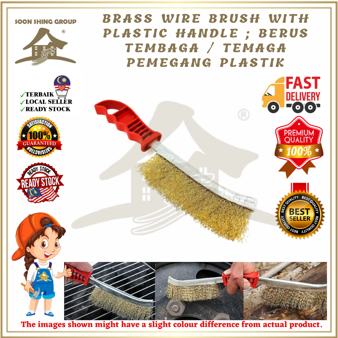 SS1452 Brass Wire Brush With Plastic Handle ; Berus Tembaga/Temaga ...