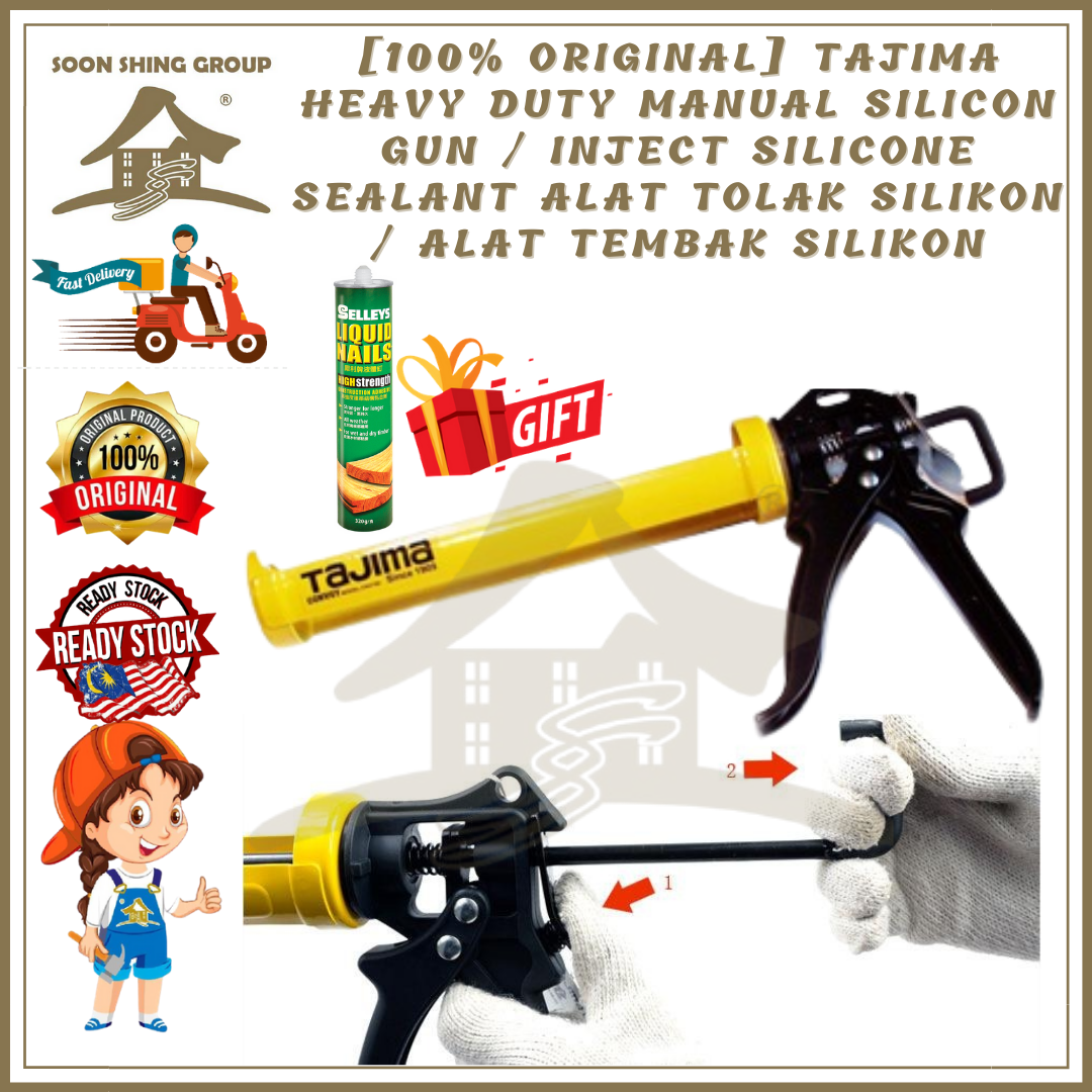 [100% ORIGINAL] TAJIMA HEAVY DUTY MANUAL SILICON GUN / Inject Silicone ...