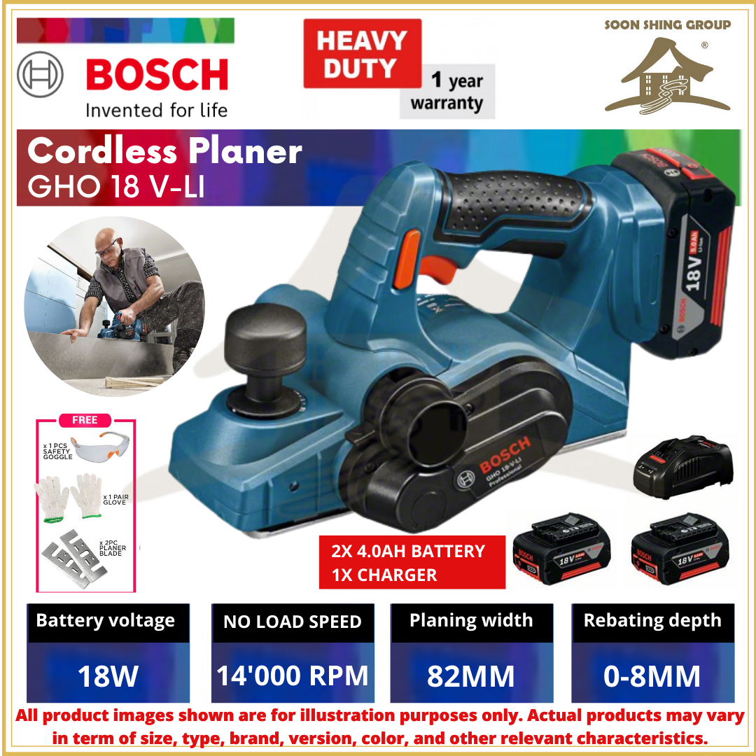Bosch GHO 18V-LI Professional Cordless Planer Wood Planer Machine Hand ...