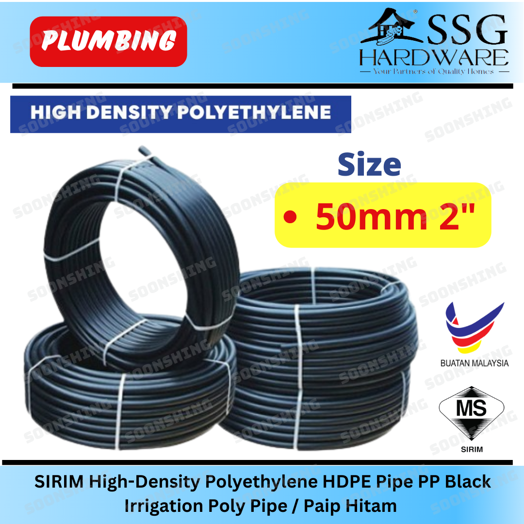 50mm x 100 Meter / Roll SIRIM High-Density Polyethylene HDPE Pipe PP ...